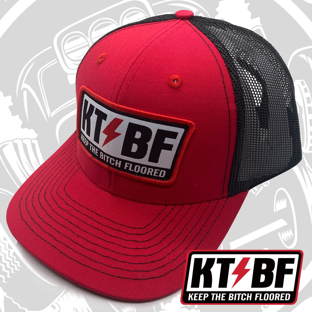 KTBF "Shield" Snapbacks | Black, Gray, Blue, Red, Heather – KTBF™ | Keep The Bitch Floored ...